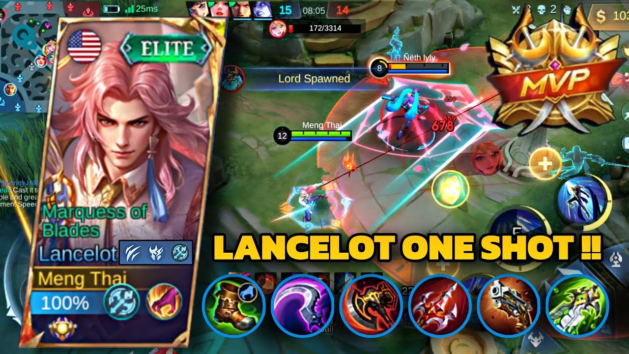 Lancelot Perfect One Shot Build And Emblem Top 1 Global 2024 !! MLBB # ...