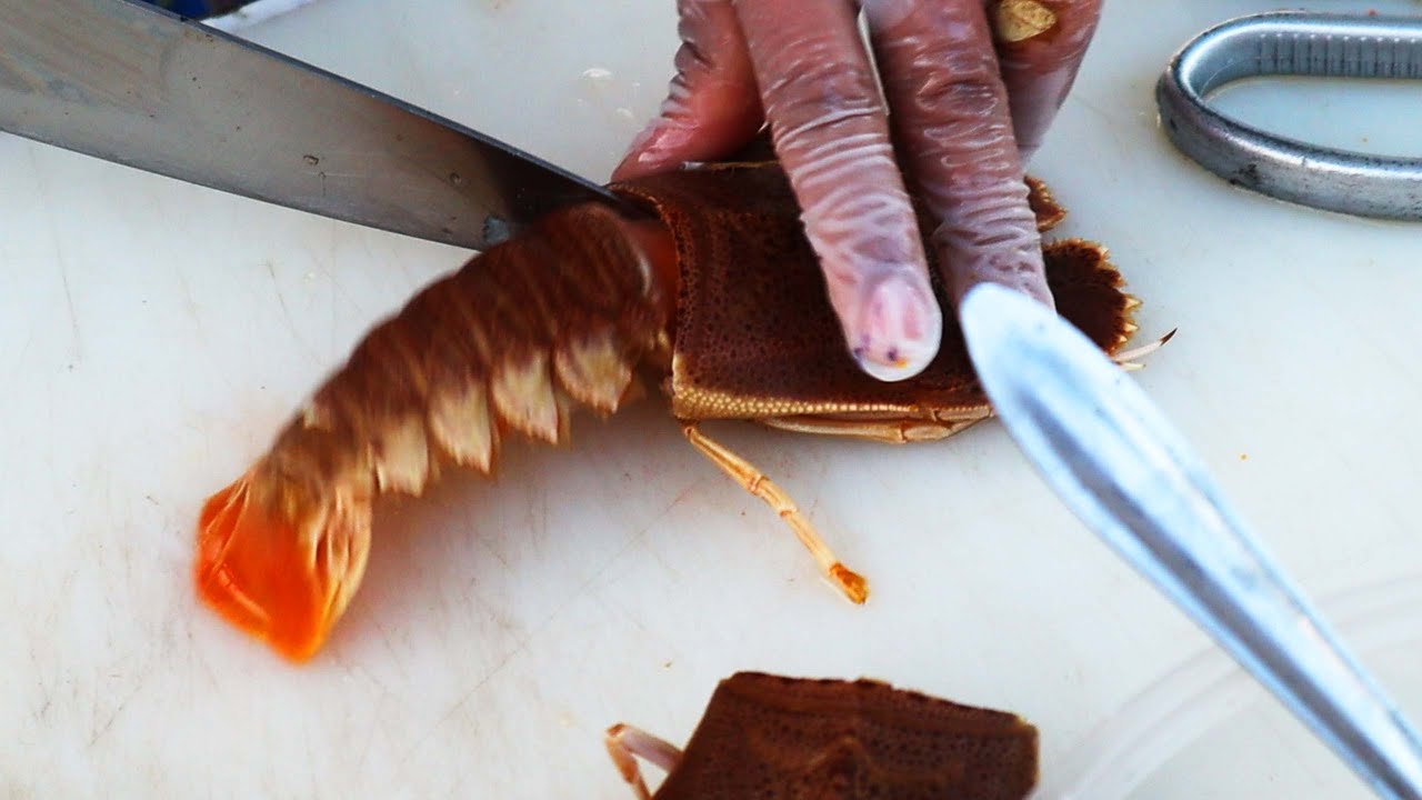 LIVE Lobster Sashimi | crayfish Sashimi | Thailand Street Food I Pimmy ...