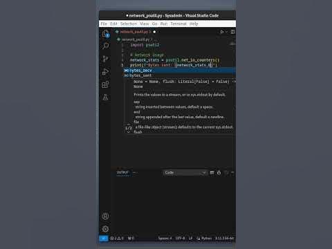 Python Network Usage Monitoring System Resources with Psutil #beginner #python #sysadmin - YouTube