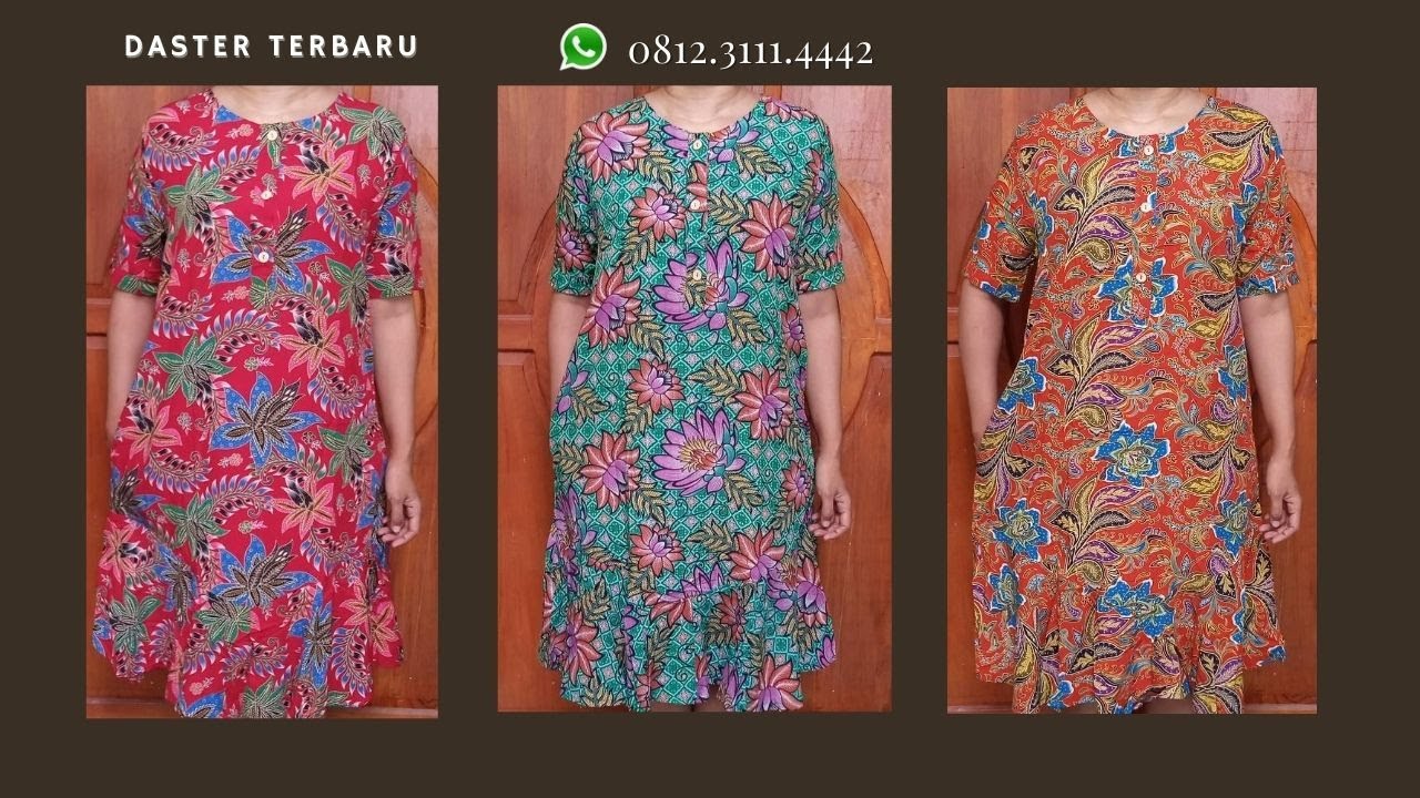 WA O812 3111 4442 daster batik kencana ungu lengan panjang, daster ...