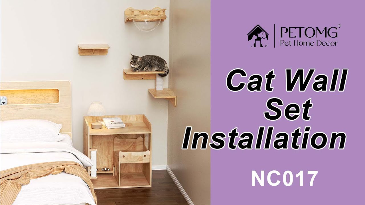 NC017 Installation Steps | Wooden Cat Wall Value Set | PETOMG - YouTube