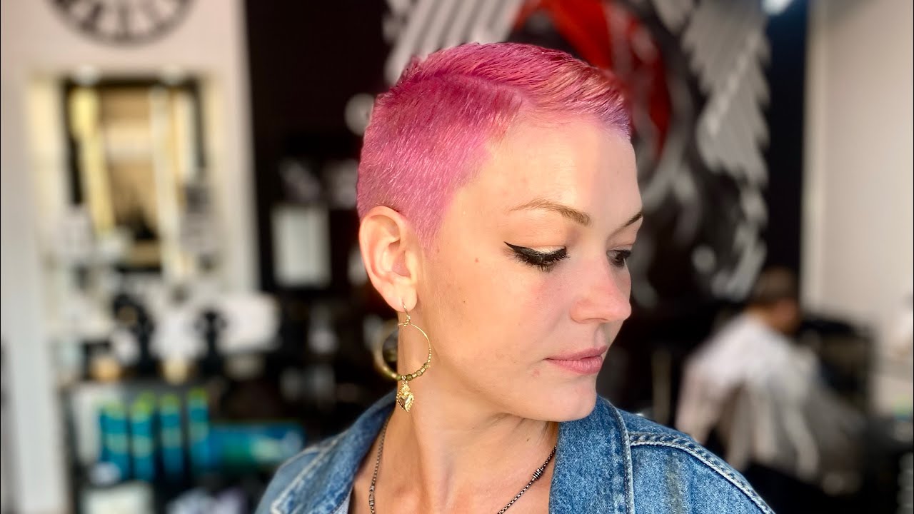 Pink buzzcut ! - YouTube