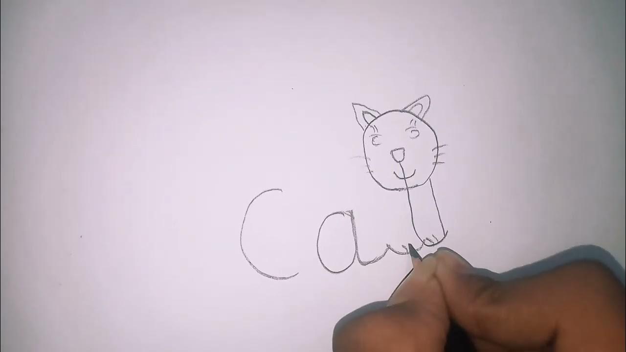 How to draw a Cat 🐱 from word cat 🐱 || ART BY JATIN JAIN - YouTube