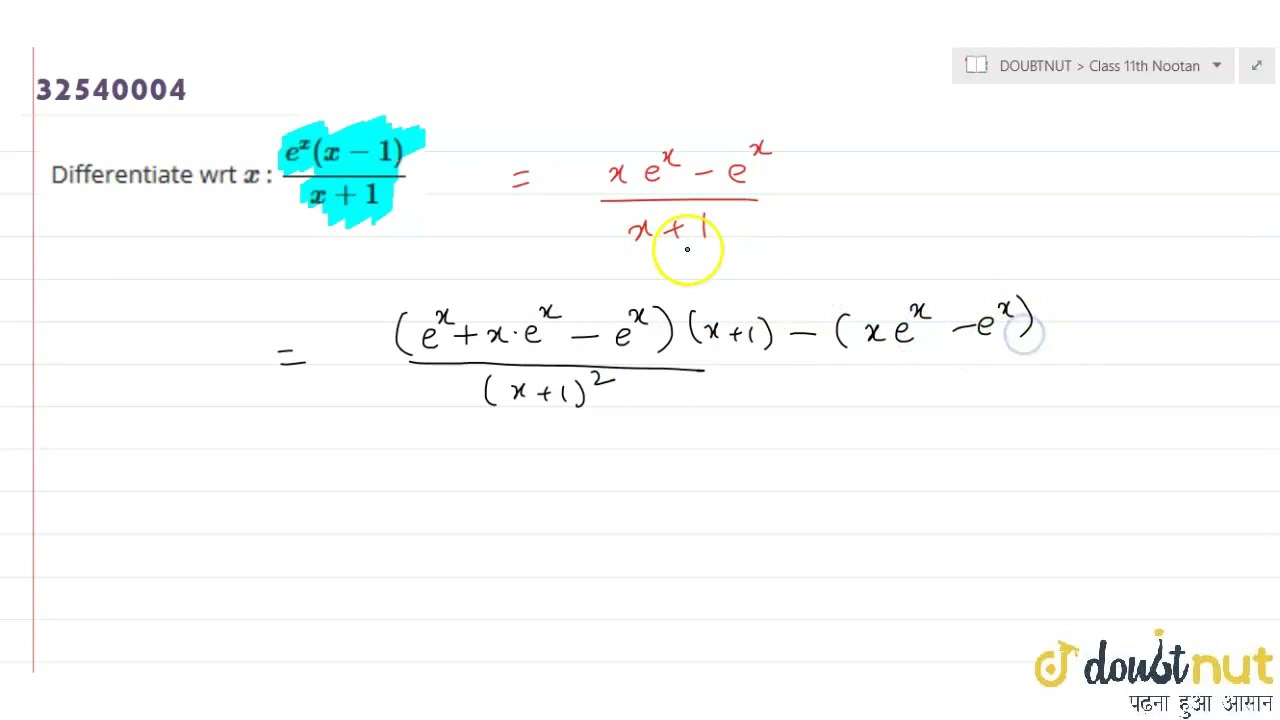 Differentiate Wrt X e x x 1 x 1 11 LIMITS AND DERIVATIVES