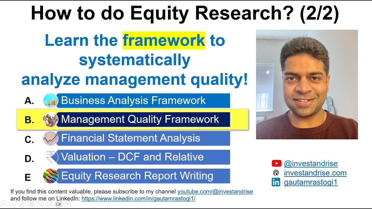 Video 2 of 2: How to do Equity Research? Framework to systematically ...