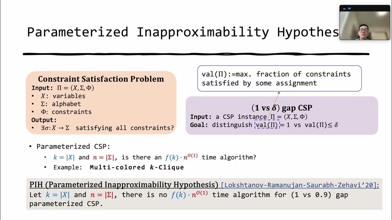 STOC24 1 A 3 Parameterized Inapproximability Hypothesis under Exponential Time Hypothesis - YouTube