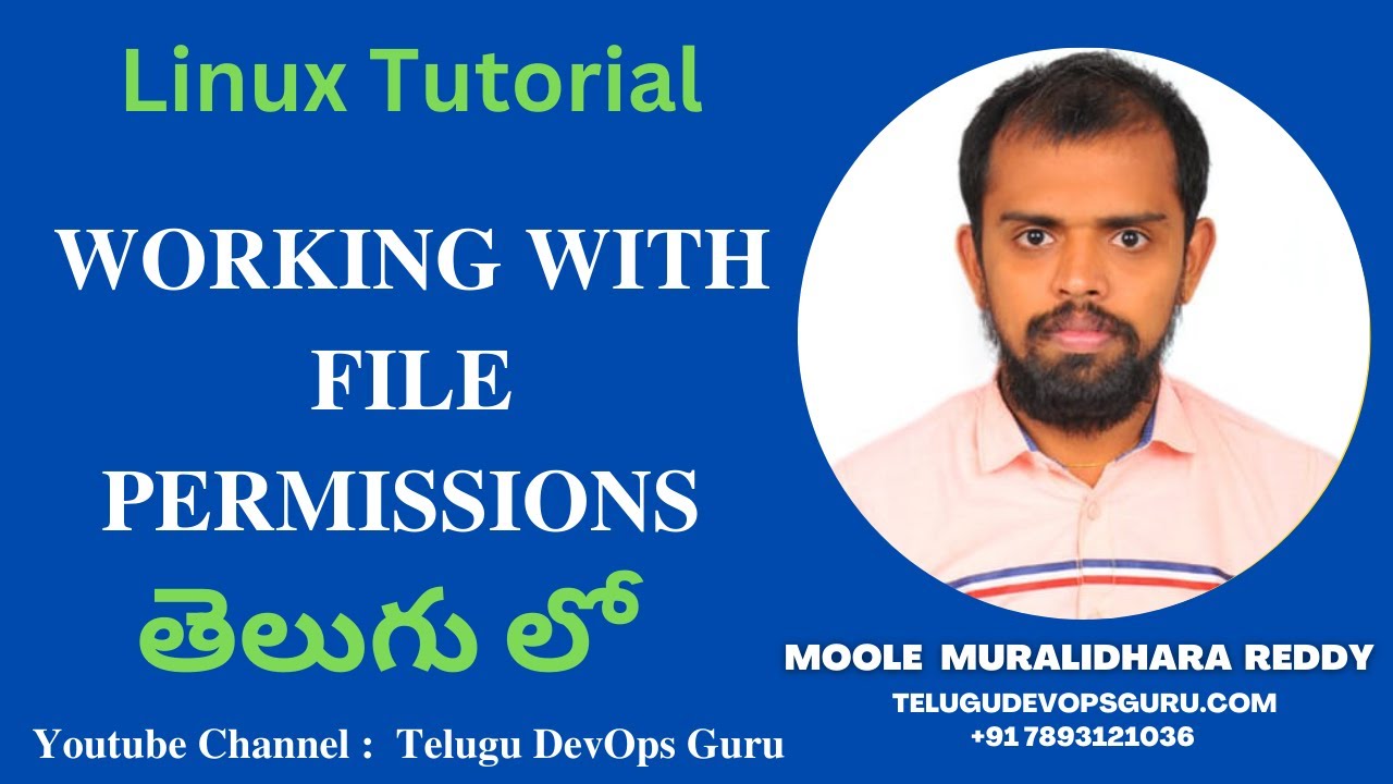 Working With File Permissions In Linux In Telugu Telugu Devops Guru Moole Muralidhara Reddy