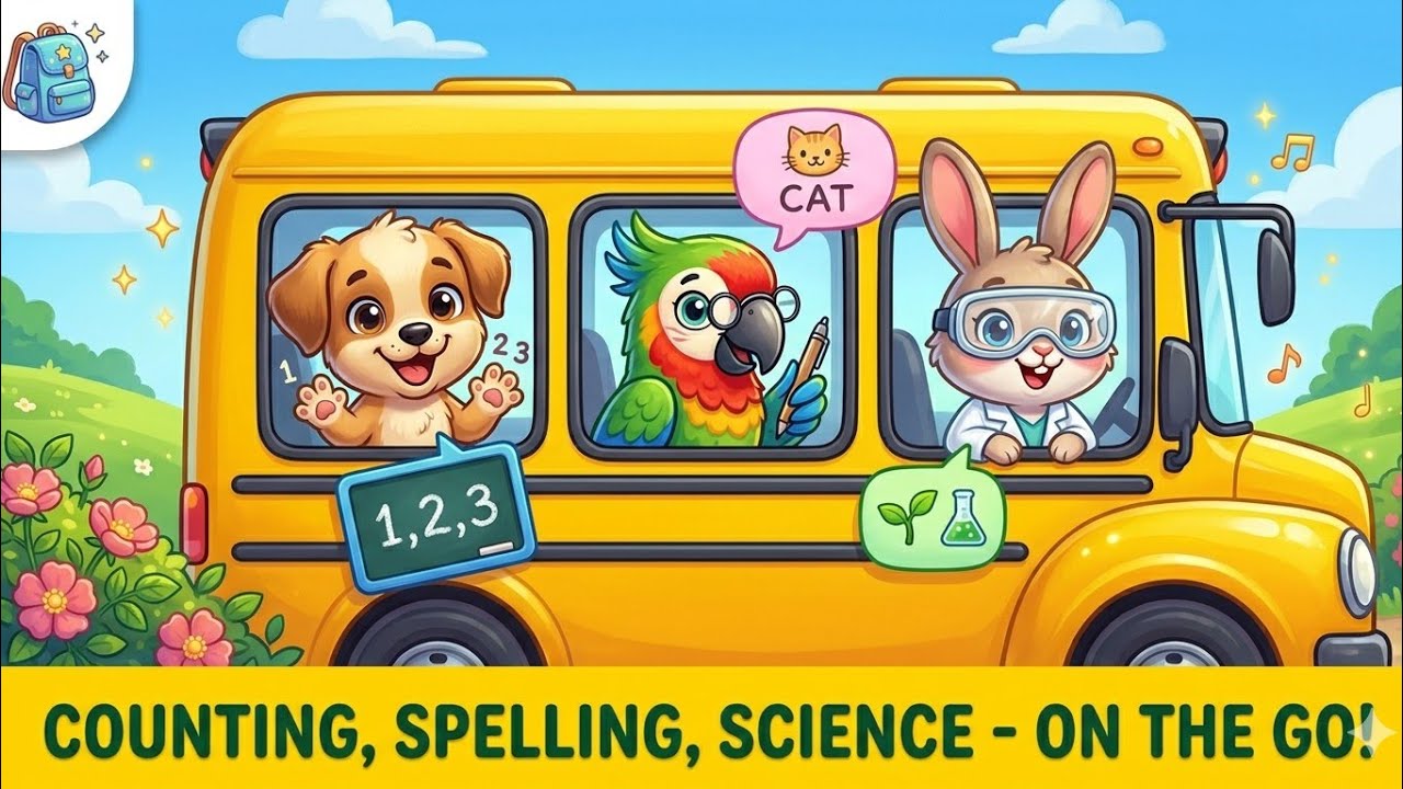 Learning Adventure on the School Bus | Fun Educational Song for Kids ...