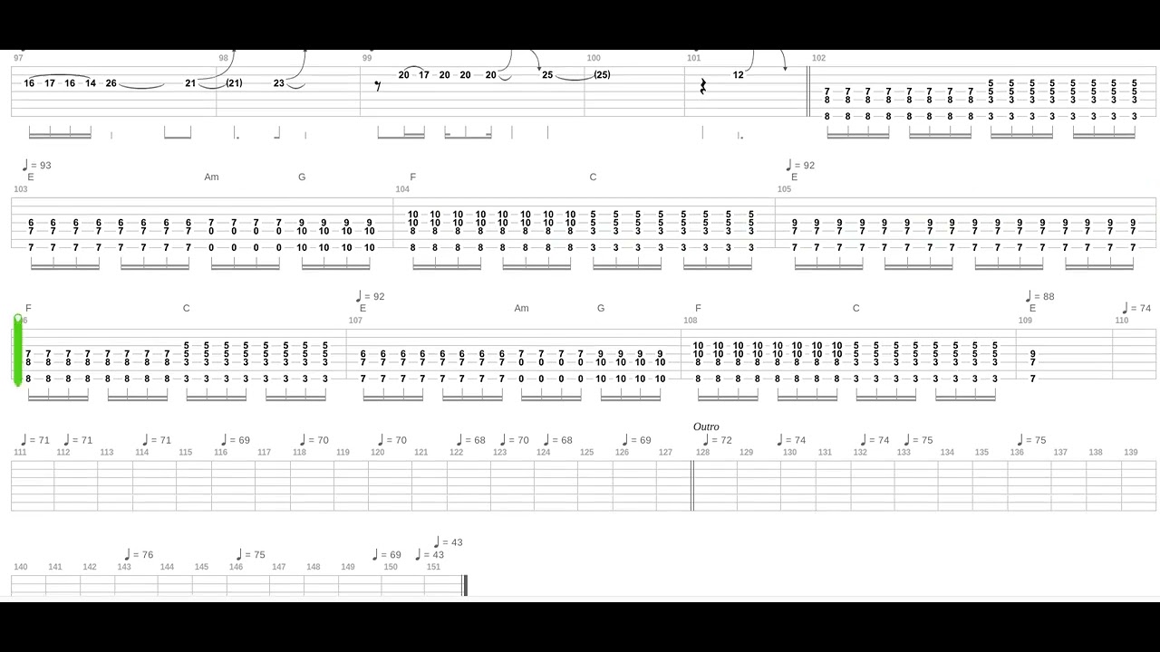 Citizen Erased Tab by Muse + Guitar only + Guitar tab - YouTube