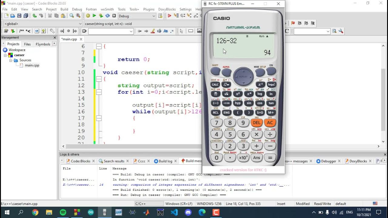 Caesar cypher encryption using C++ - YouTube