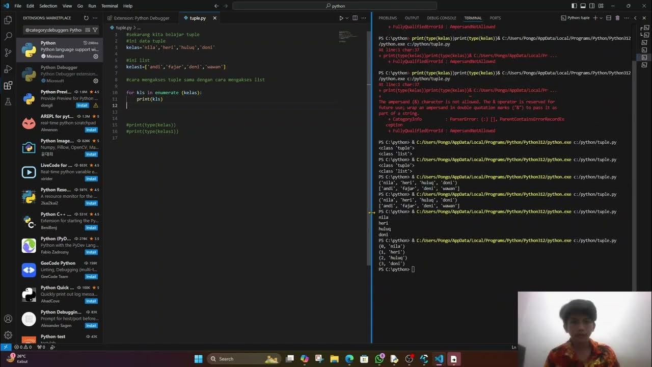 Python Dasar #10.Tuple - YouTube