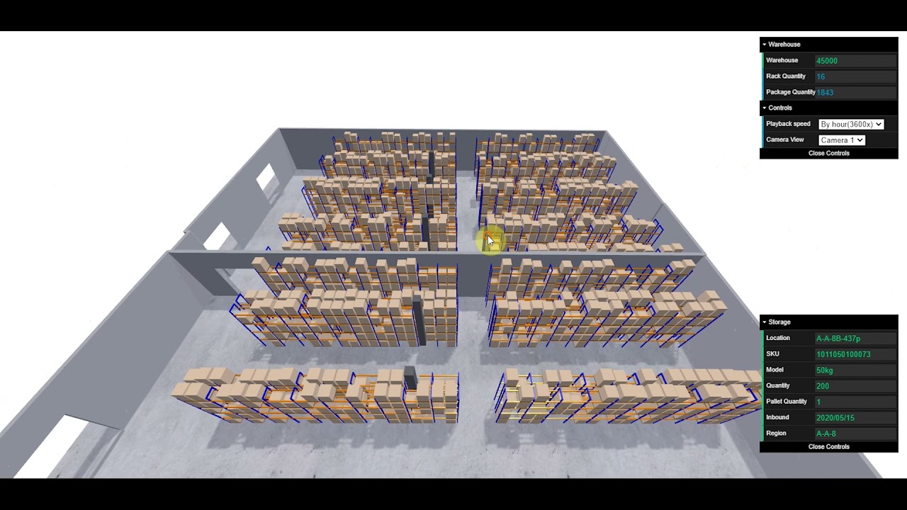 3D Inventory of a warehouse digital twin - YouTube