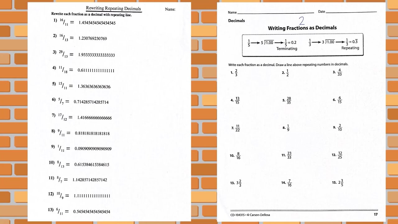Writing Fractions As Decimals 2 YouTube Writing Fractions As Decimals 2 YouTube