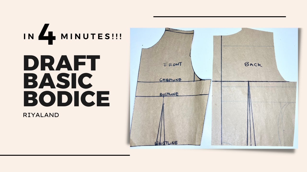 How to Draft Basic Bodice Pattern// Quick and Easy Tutorial// Beginners ...