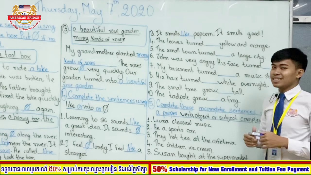 Level 7B, Thursday, May 7, 2020, Writing Bright 1, Unit 6: Verbs and ...
