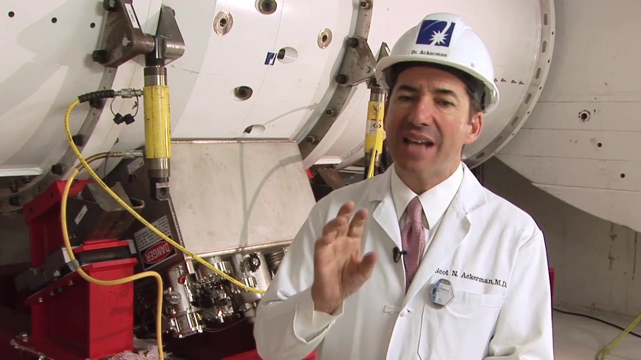 Proton Accelerator Arrives at Ackerman Cancer Center - YouTube