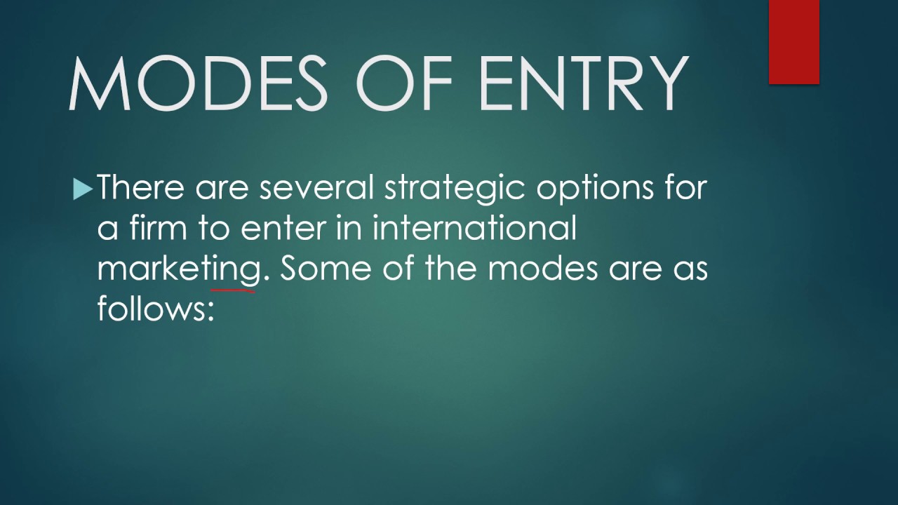 Modes of Entry in International Business - YouTube