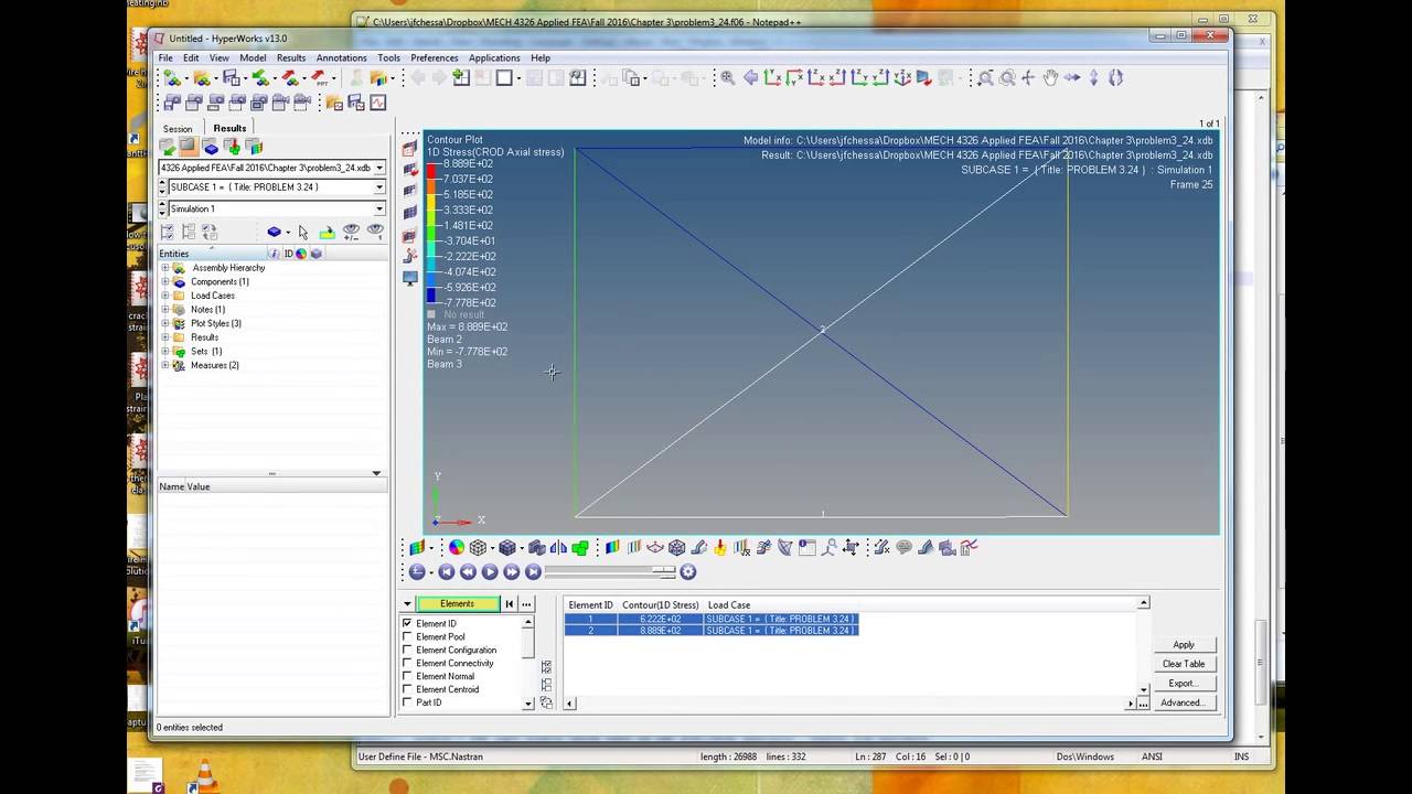 Viewing Nastran results in Hyperview - YouTube
