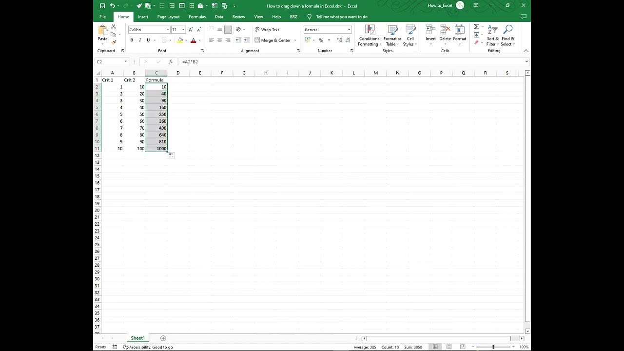 How To Drag Down A Formula In Excel YouTube how-to-drag-down-a-formula-in-excel-youtube