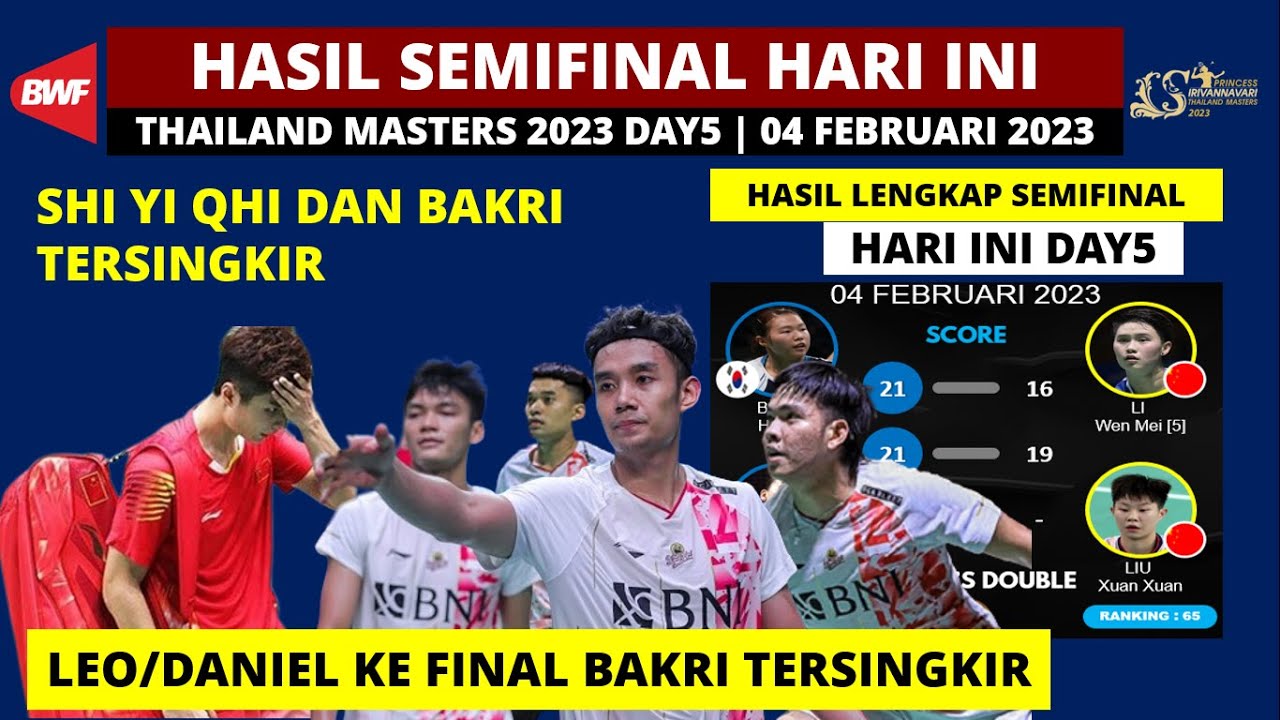 Hasil Semifinal Thailand Master 2023 Hari ini: Leo/Daniel Ke Final ...
