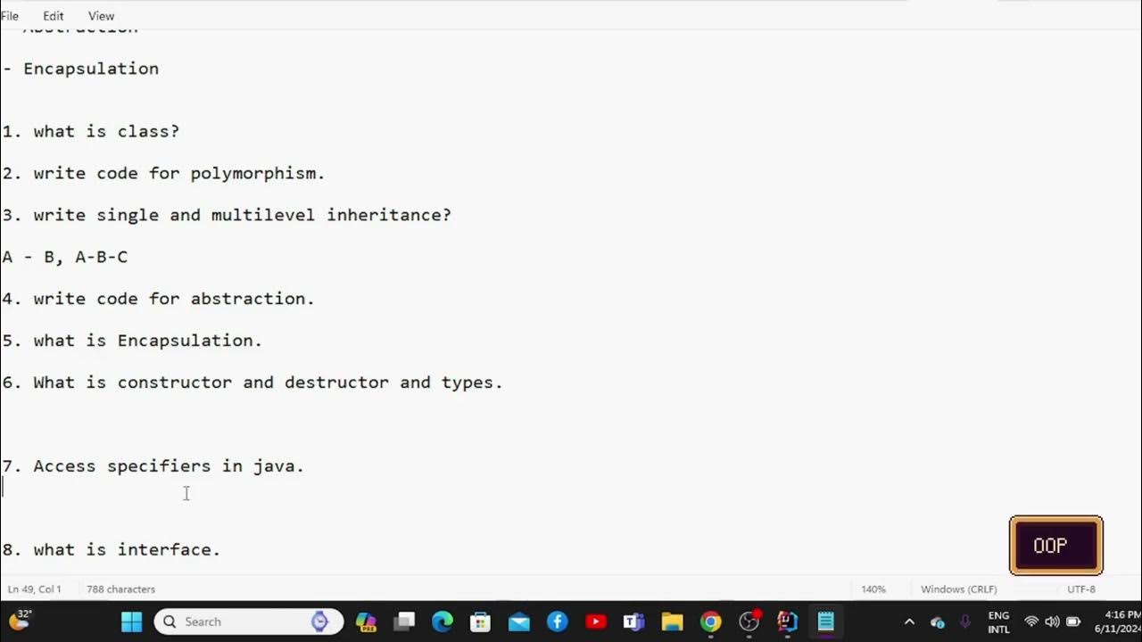 INTERVIEW QUESTIONS | JAVA | OOPS | PART 1 - YouTube