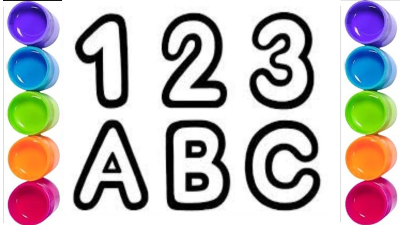 Abc, A for apple, A to Z, 123 numbers drawing, learn to count, ginti ...