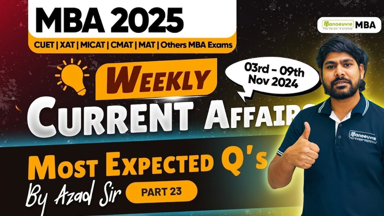 Weekly Current Affairs & GK for CMAT | CUET PG | XAT | MAT | Others ...