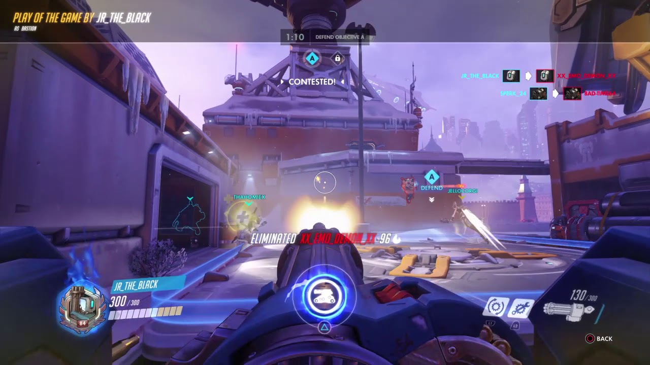 Overwatch: Origins Edition POTG Bastion drops Pharah - YouTube
