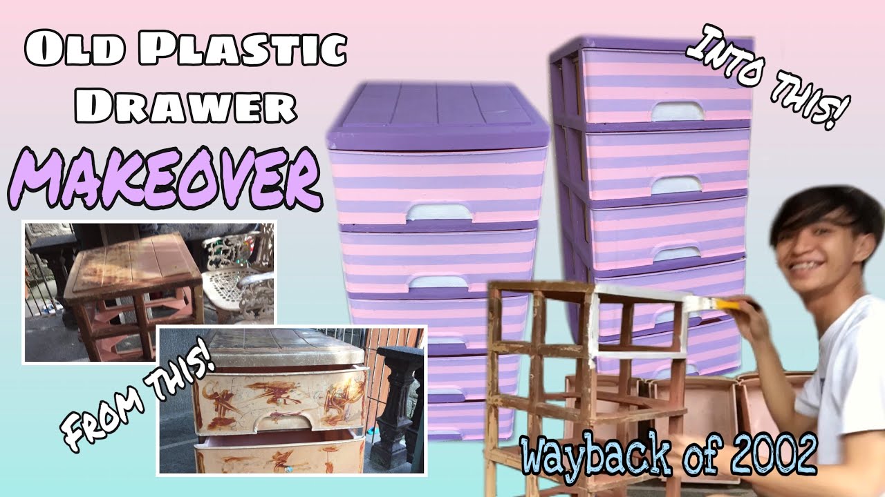 OLD PLASTIC DRAWER MAKEOVER | DIY PAINTING | STRIPES DESIGN PAINTING ...