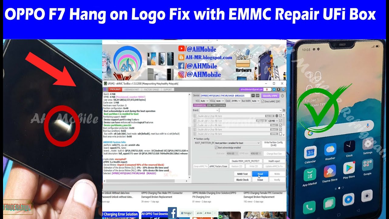 OPPO F7 Dump File Hang on Logo Fix with EMMC Repair UFi Box Job Done ...