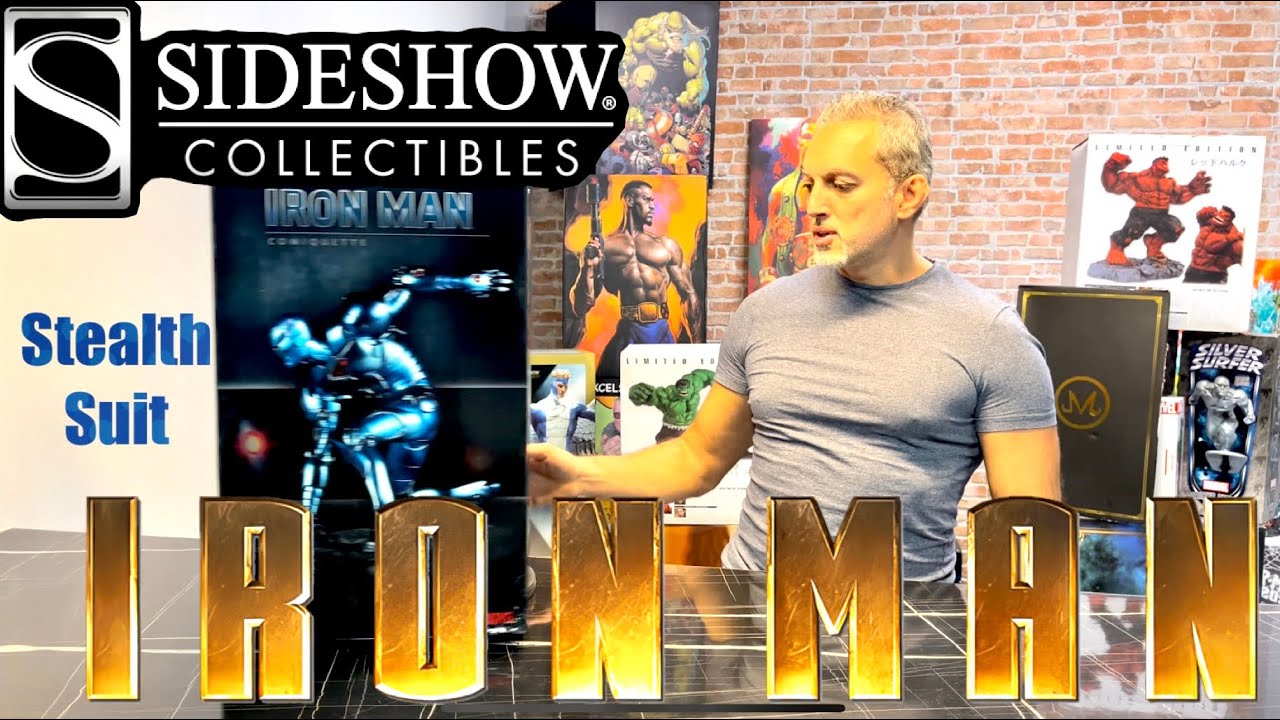 OG Sideshow collectibles Iron Man Stealth suit Comiquette - YouTube