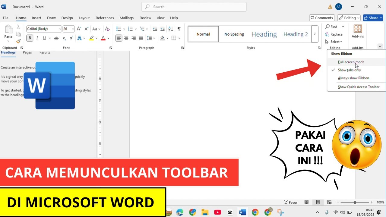 Cara Memunculkan Toolbar Di Microsoft Word - YouTube