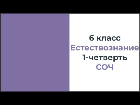 6 класс Естествознание 1 четверть СОЧ - YouTube