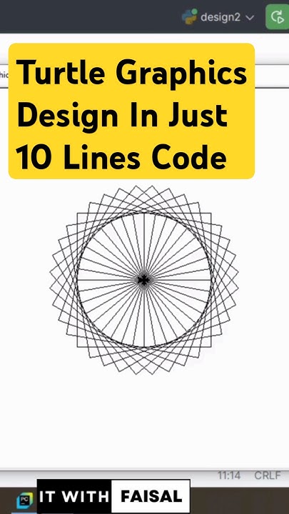 Python Turtle Graphics Design In Just 10 Lines Code Pythonturtle Pythonlearning Python