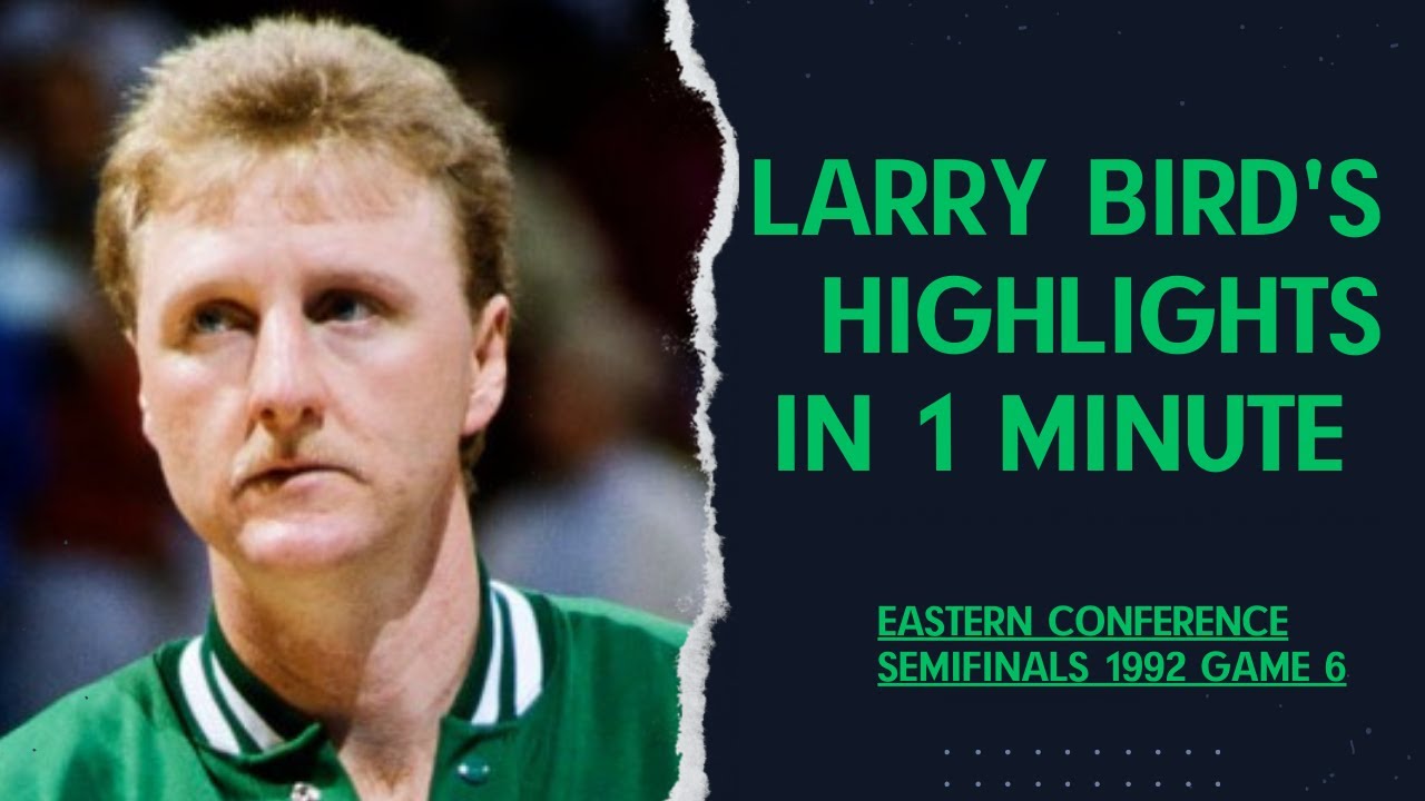LARRY BIRD's last NBA win Highlights in 1 MINUTE! 1992 Eastern ...