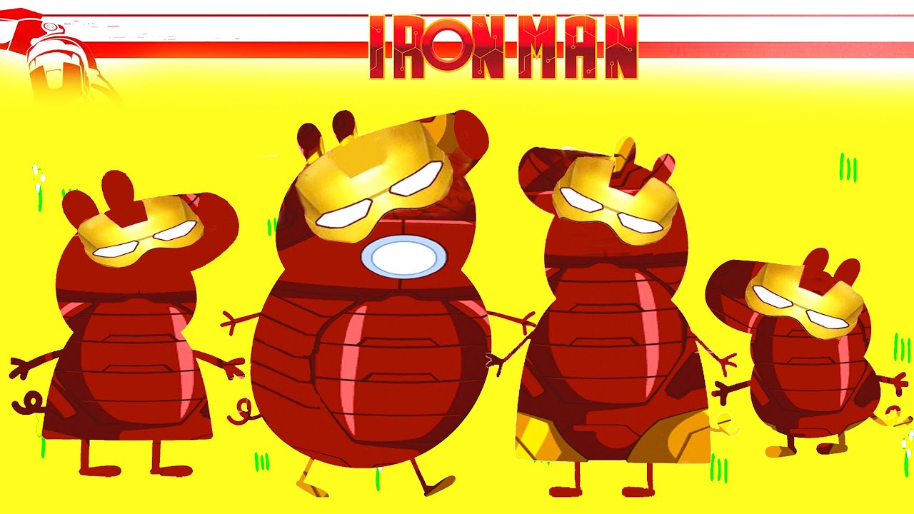 Peppa Pig Iron Man Família Peppa Pig HOMEM DE FERRO Desenho Avengers ...
