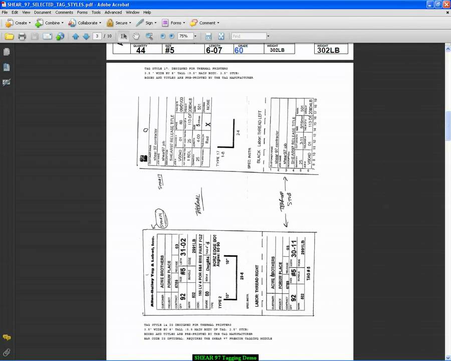 Demo SHEAR 97 Tags and Tag Printers - YouTube