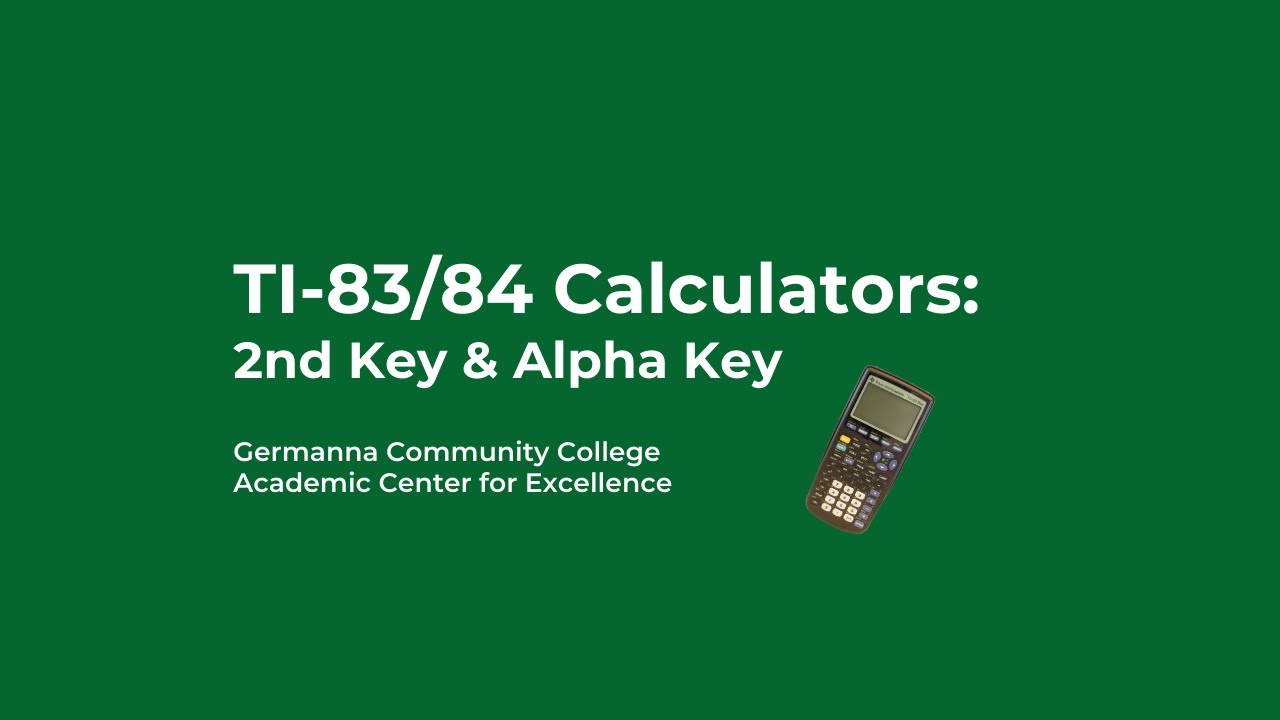 TI-83/84 Calculators: 2nd Key & Alpha Key - YouTube