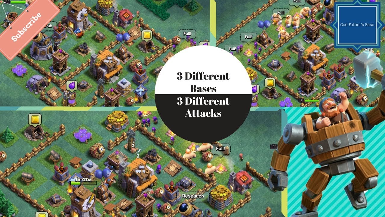 3 Bases And 3 Attacks | Base for BH 5 and BH4 | With Defence replays ...