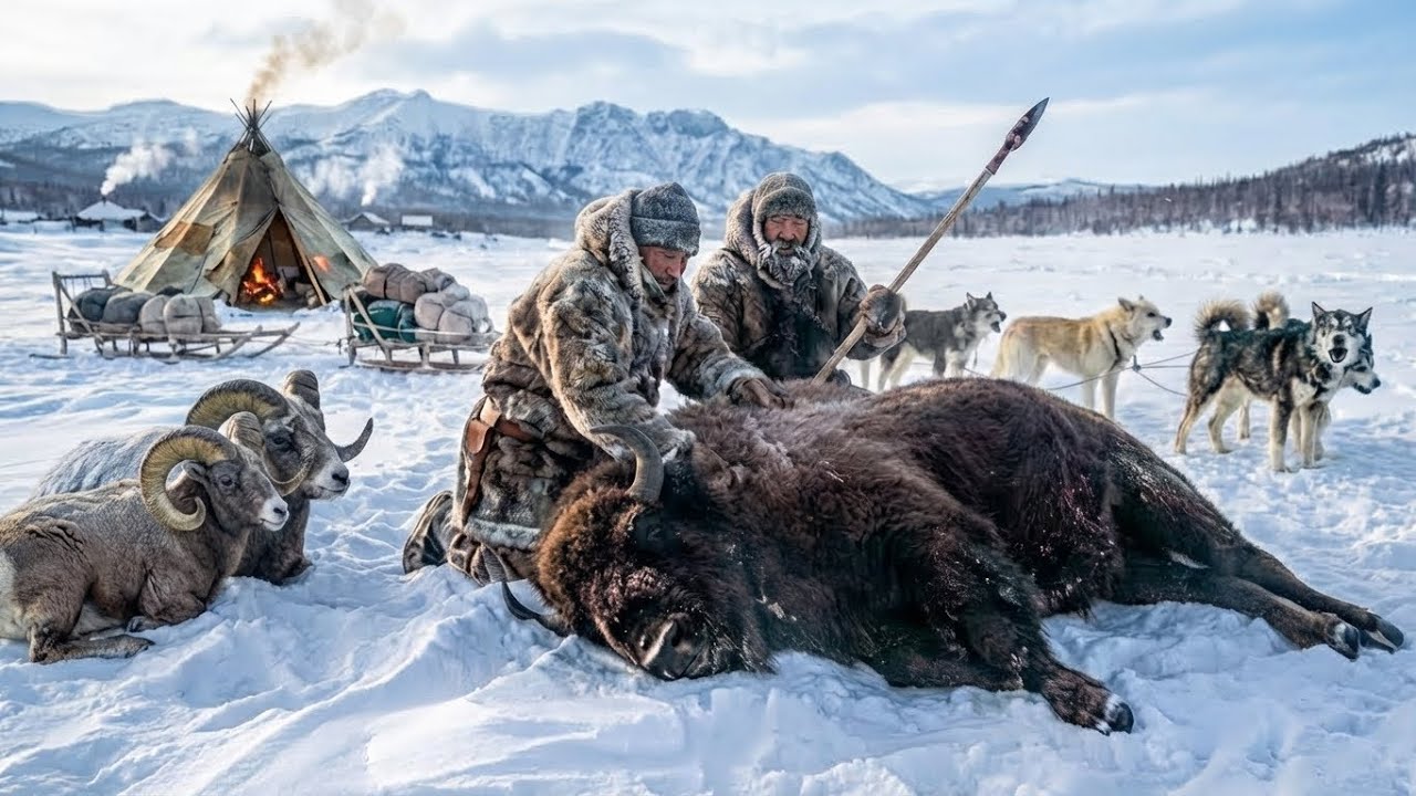6000kg Buffalo and Snow Sheep Hunt in −71°C Yakutia Feeding an Entire ...