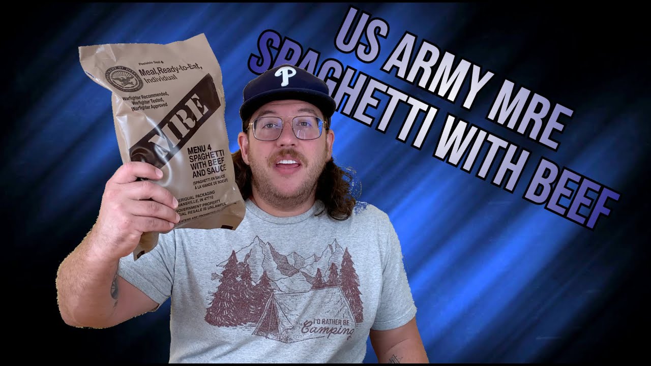 Trying US Army MRE Menu 4 - Spaghetti with Beef - YouTube