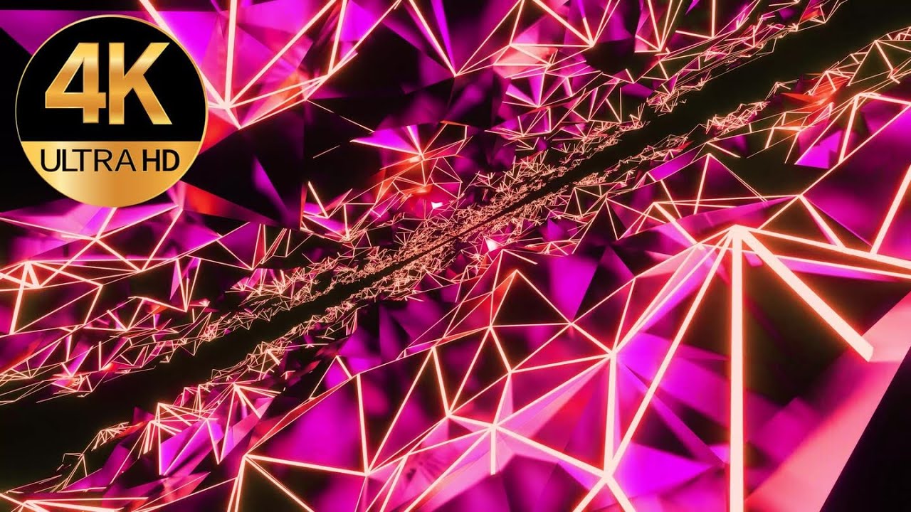 4 hour 4k Tv fast moving multi color Relaxing Neon light abstract ...