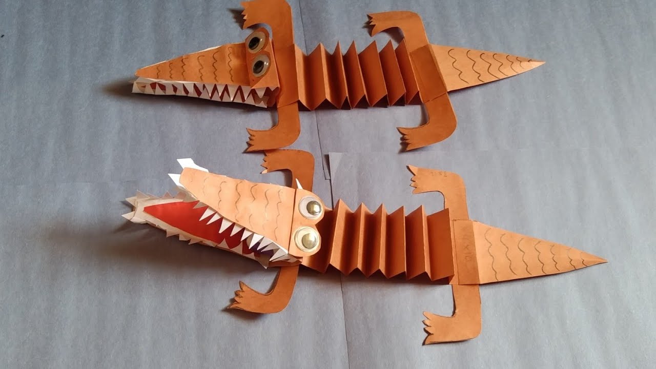 How to make a paper Crocodile/paper moving Crocodile - YouTube