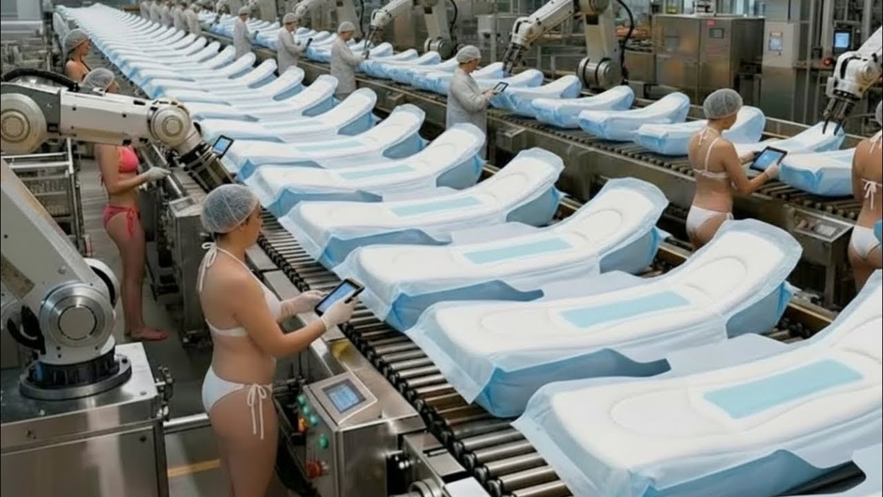 Inside a Sanitary Pad Factory | (full process) - YouTube