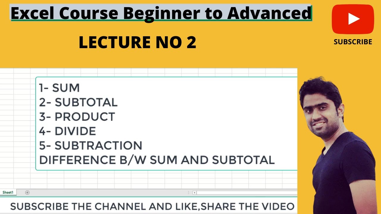 Lecture No 2 Sum Subtotal Product Subtract And Divide Formula YouTube Lecture No 2 Sum Subtotal Product Subtract And Divide Formula YouTube