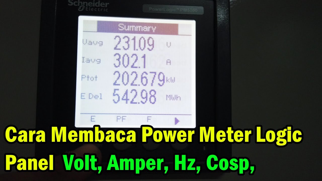 Cara Membaca Power Meter Panel schneider - YouTube
