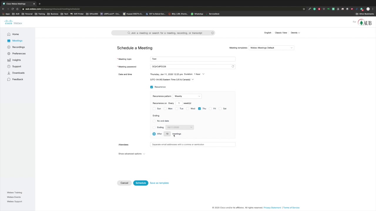 Set Up Meetings in WebEx - YouTube