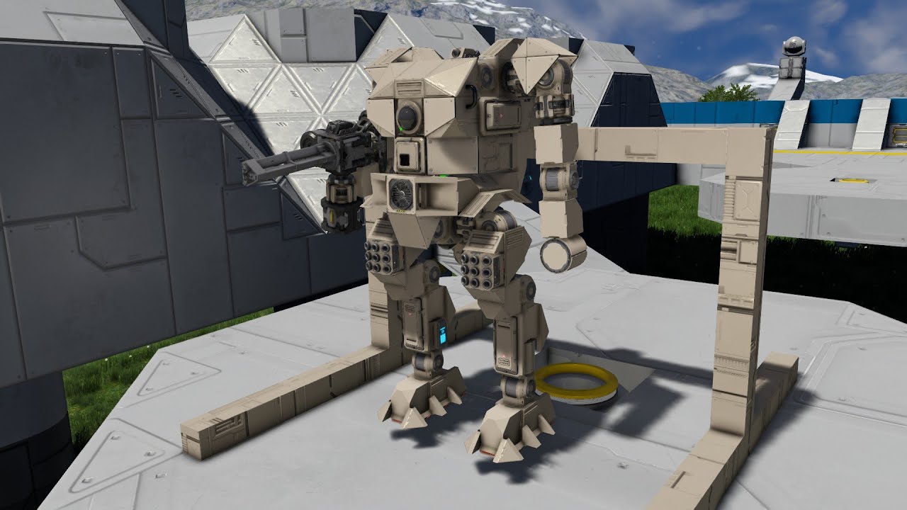 Space Engineers First Walk- Military Mech - YouTube