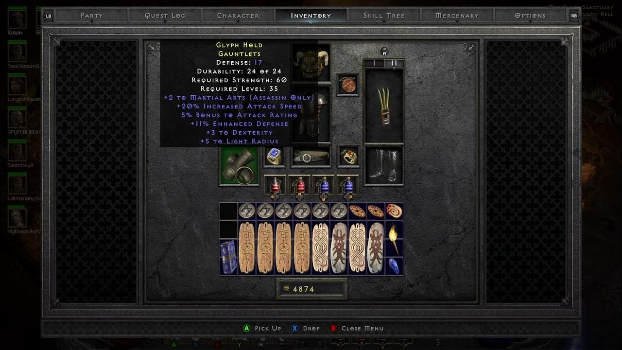 xbox Diablo 2 Assassin kicksin build - YouTube